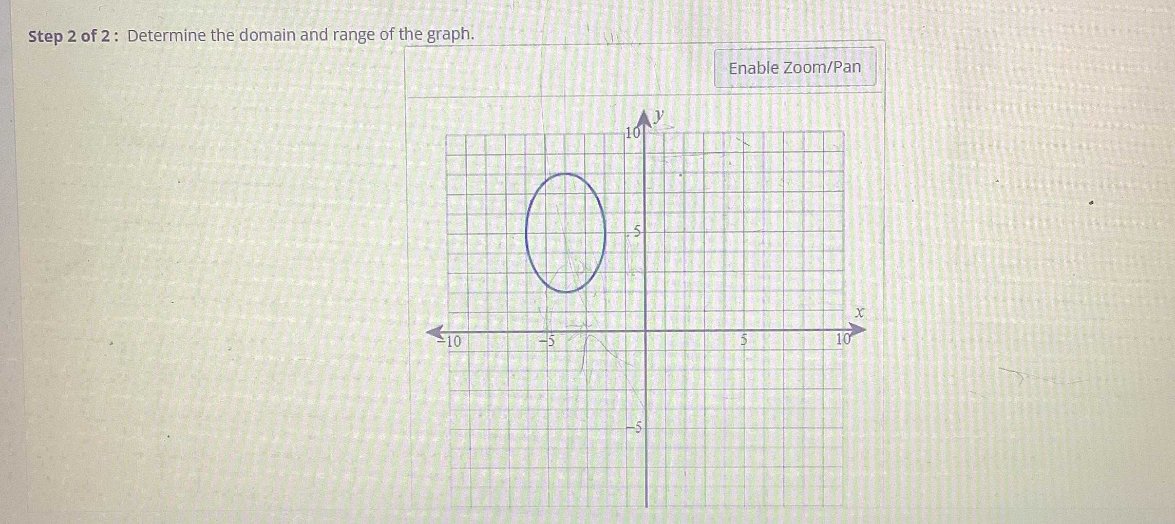 Solved Step 2 ﻿of 2 ﻿: Determine the domain and range of the | Chegg.com