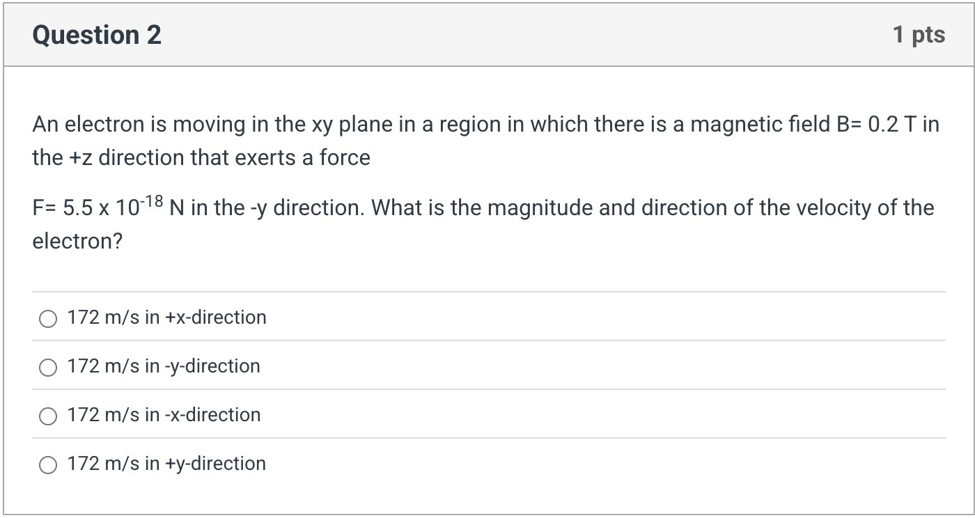 Solved Question 2An ﻿electron is ﻿moving in ﻿the xy ﻿plane | Chegg.com