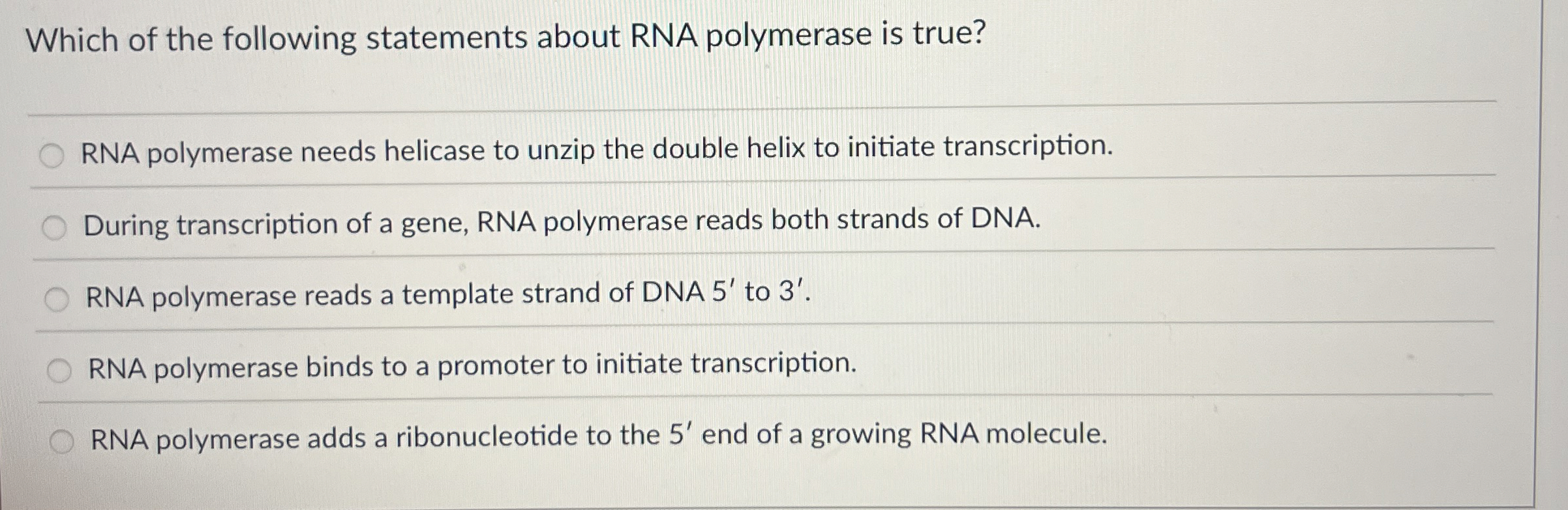 Solved Which of the following statements about RNA | Chegg.com
