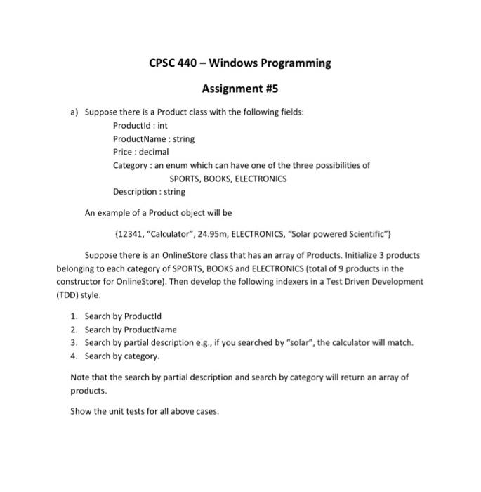 Solved CPSC 440 - Windows Programming Assignment \#5 a) | Chegg.com