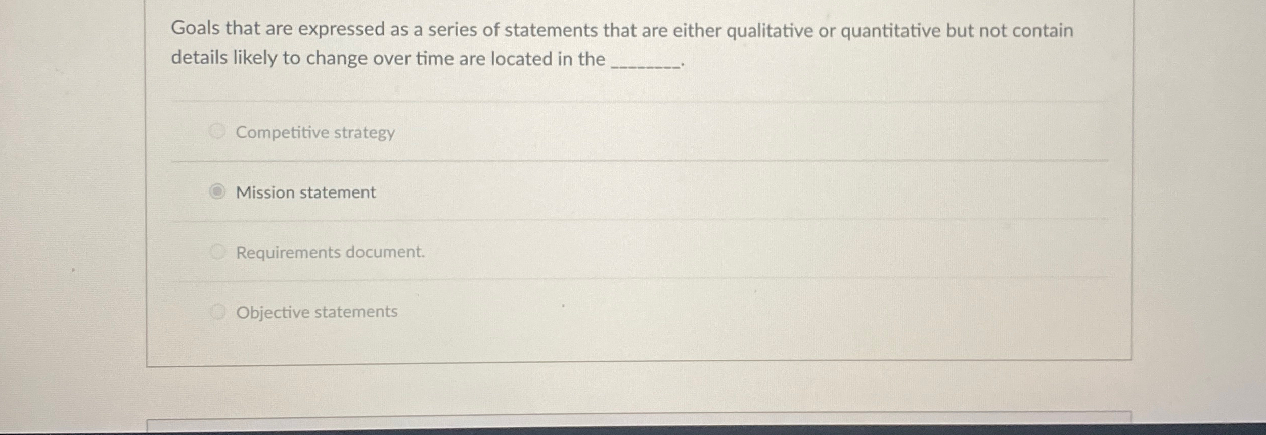 Solved Goals that are expressed as a series of statements | Chegg.com