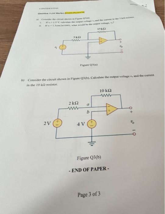 Solved it. b) Consider the circuit shown in Figure Q3(b). | Chegg.com
