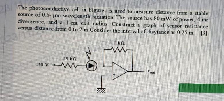 Solved The photoconductive cell in Figure is used to measure | Chegg.com
