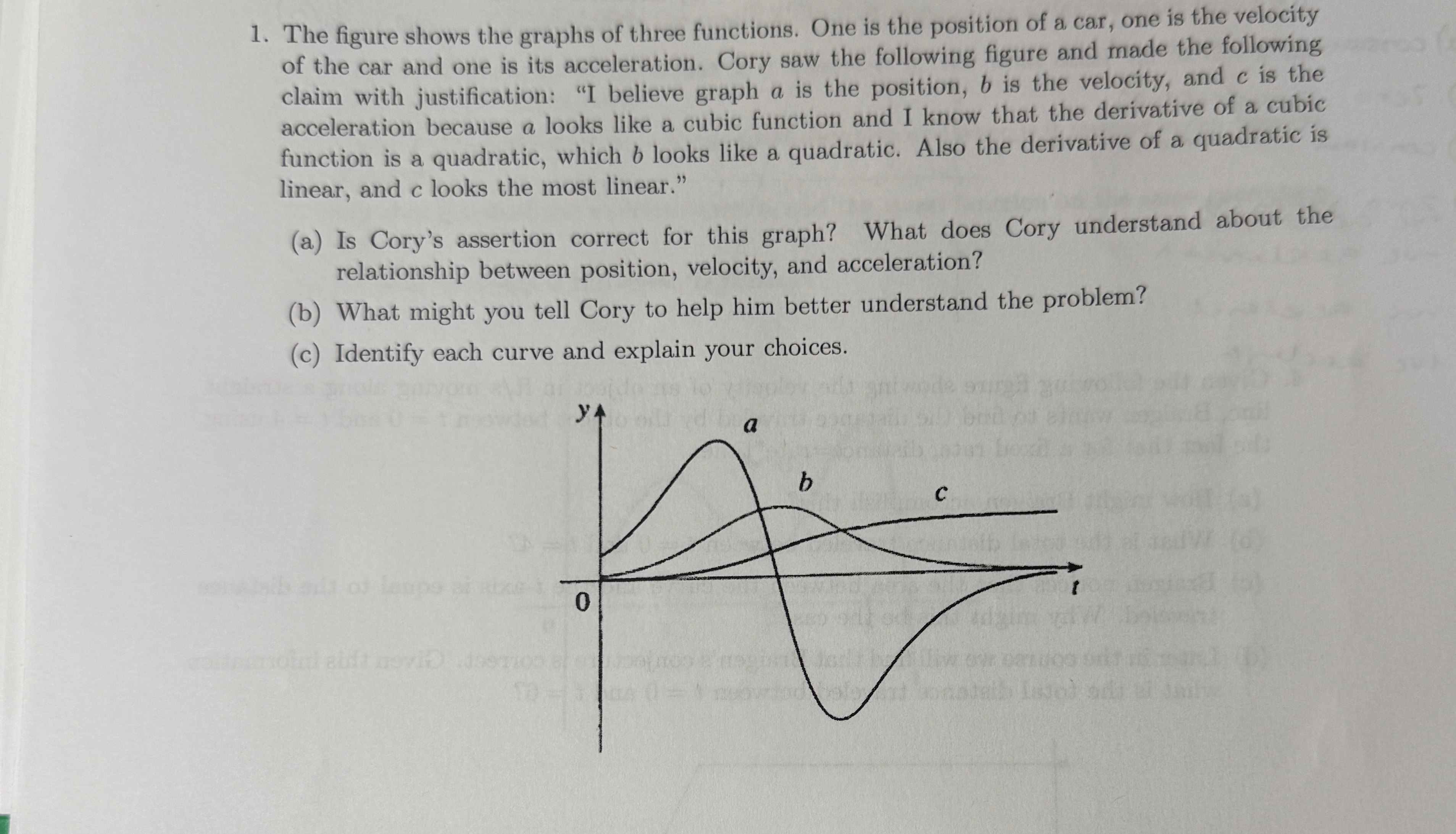 Solved The figure shows the graphs of three functions. One | Chegg.com