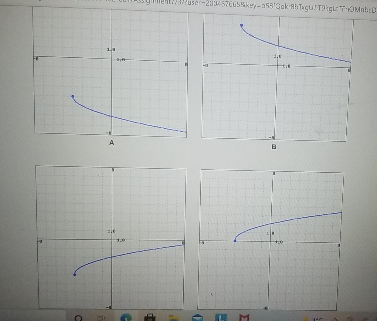 Solved match with the graphs 1.f(x)=(root | Chegg.com