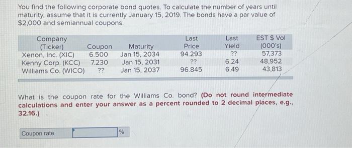 Solved You find the following corporate bond quotes. To | Chegg.com