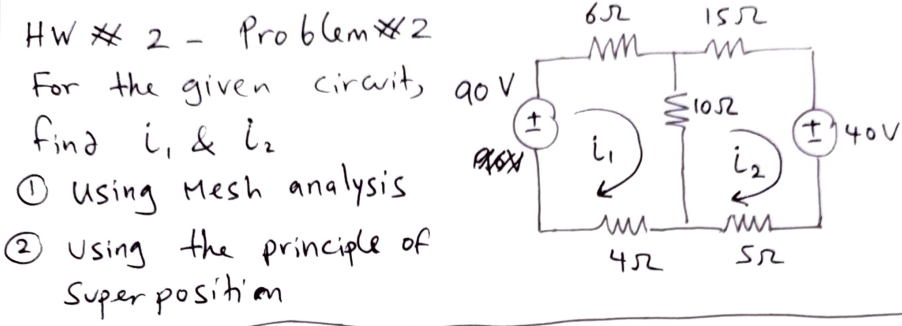 Hw 2 ﻿problem 2for The Given Circuit 90 ﻿vfind I1 