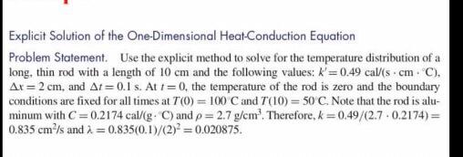 Solved Explicit Solution of the One-Dimensional | Chegg.com