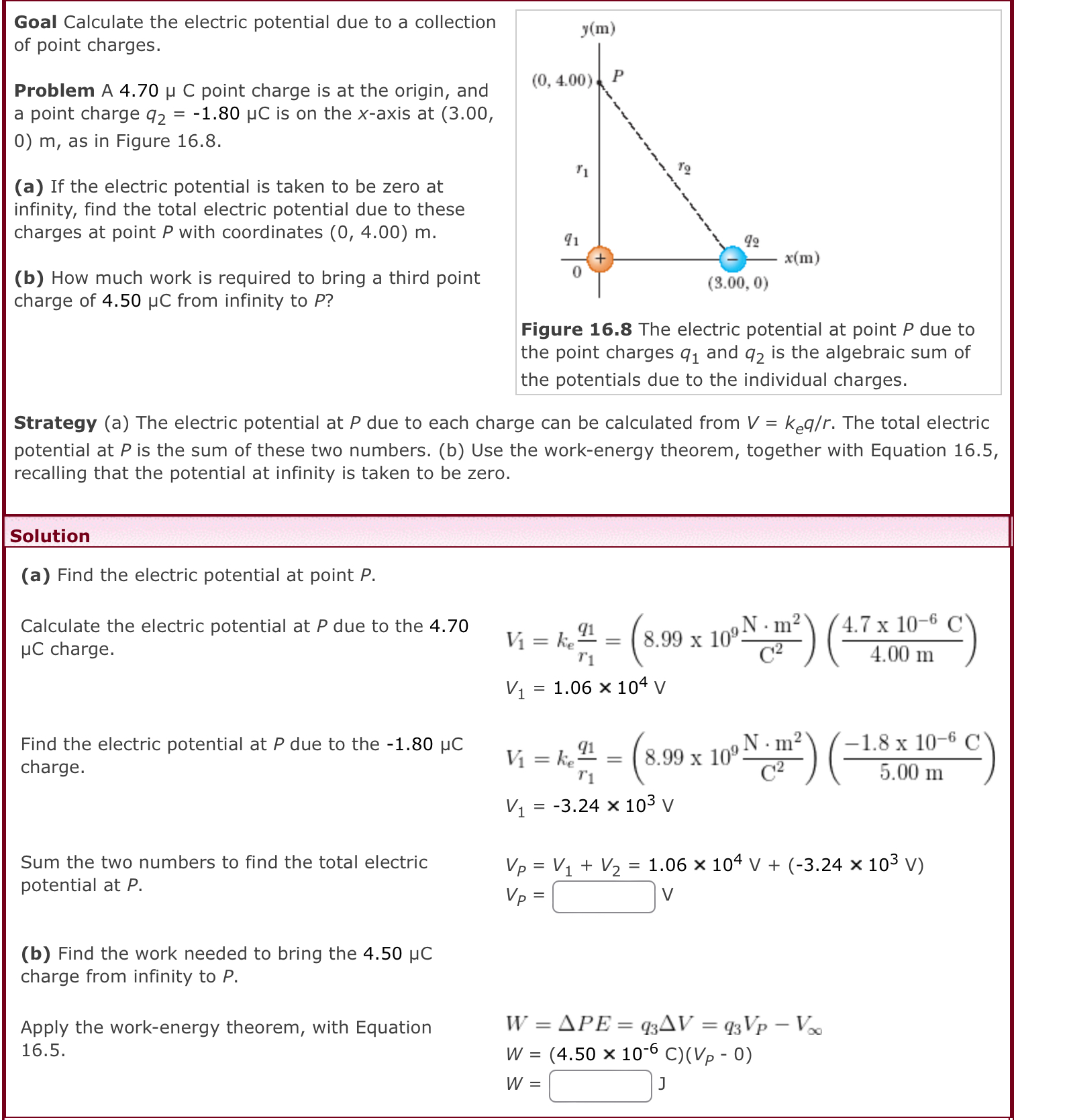 Solved Goal Calculate the electric potential due to a | Chegg.com