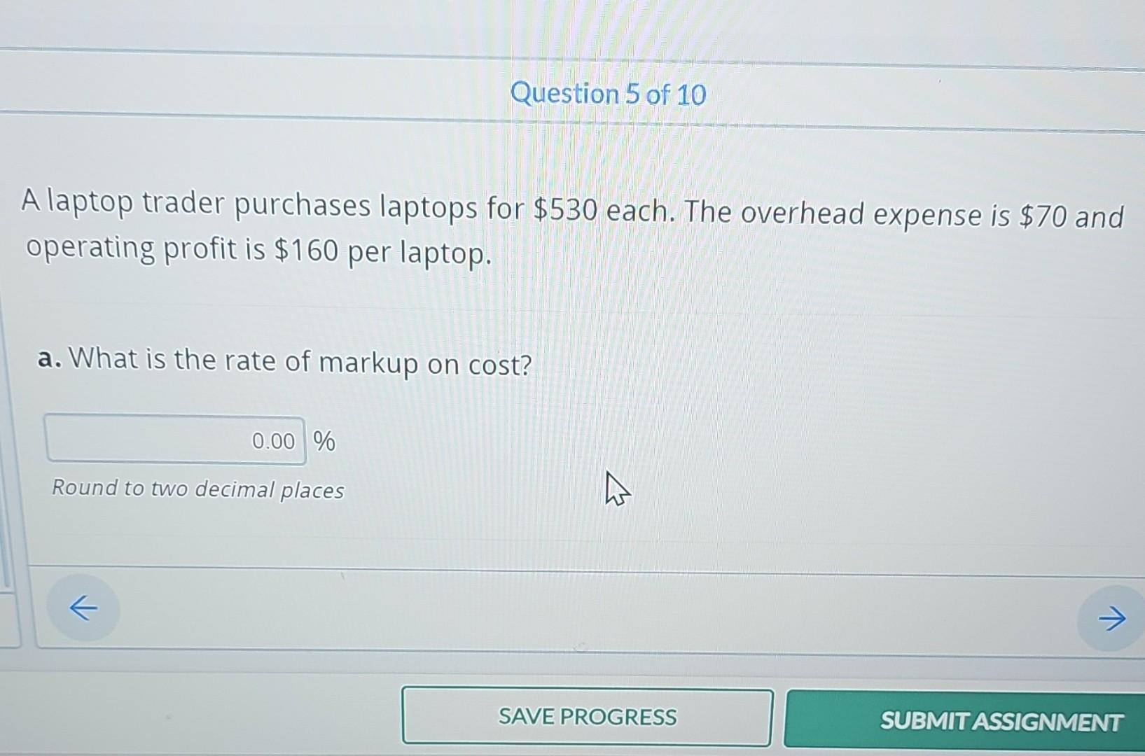 Solved A laptop trader purchases laptops for $530 each. The | Chegg.com