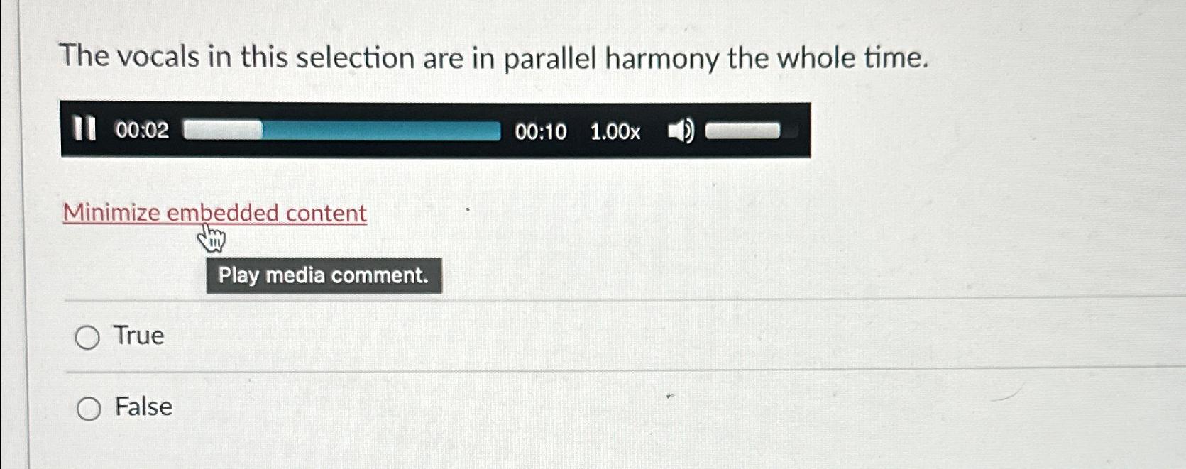 Solved The vocals in this selection are in parallel harmony | Chegg.com