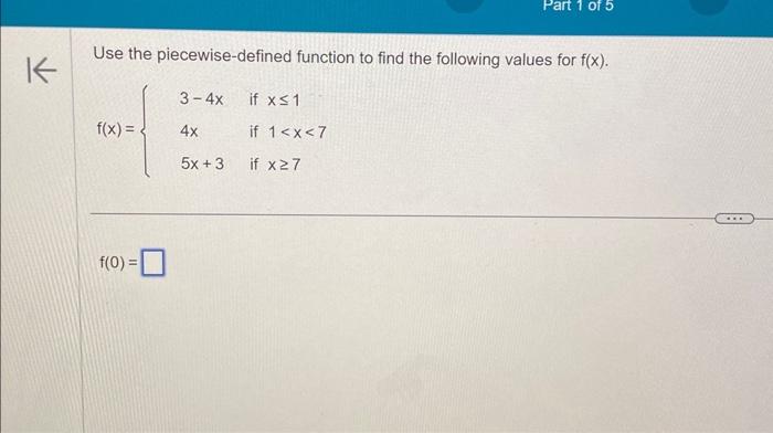 Solved Use the piecewise-defined function to find the | Chegg.com