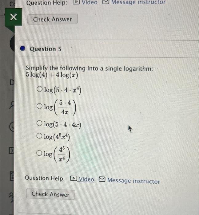 Solved Question Help: D Video Message instructor Question | Chegg.com