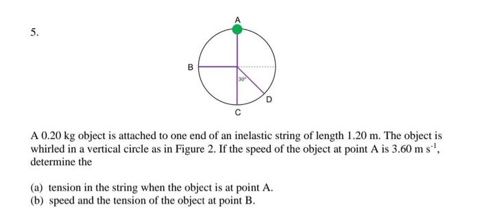 [Solved]: A ( 0.20 mathrm{~kg} ) object is attached to o