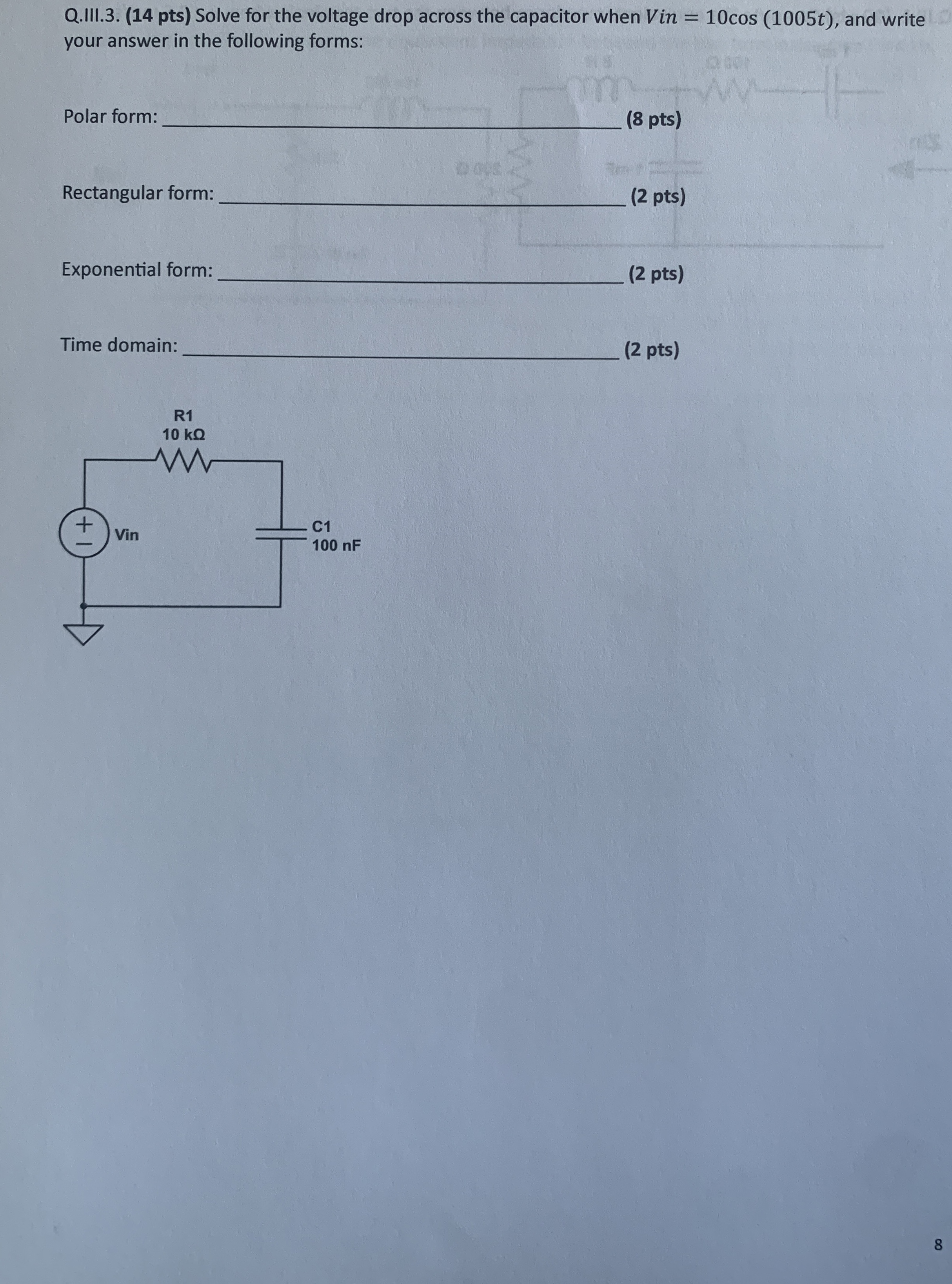 Solved by an EXPERT Q.III.3. (14 ﻿pts) ﻿Solve for the voltage drop ...