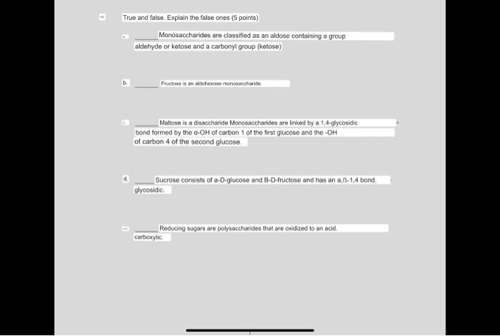 Solved True and false. Explain the false ones (5 points) | Chegg.com