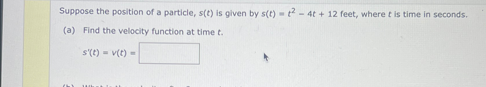 Solved Suppose the position of a particle, s(t) ﻿is given by | Chegg.com