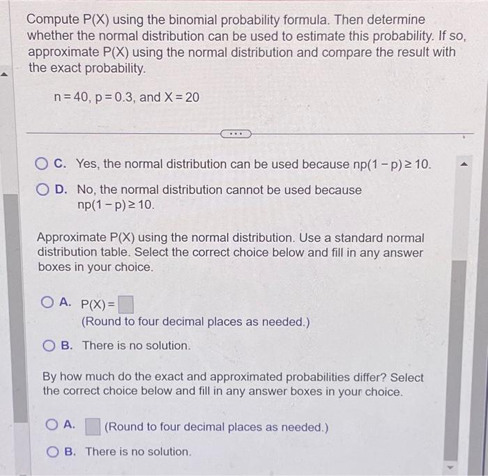 Compute P(X) using the binomial probability formula. | Chegg.com
