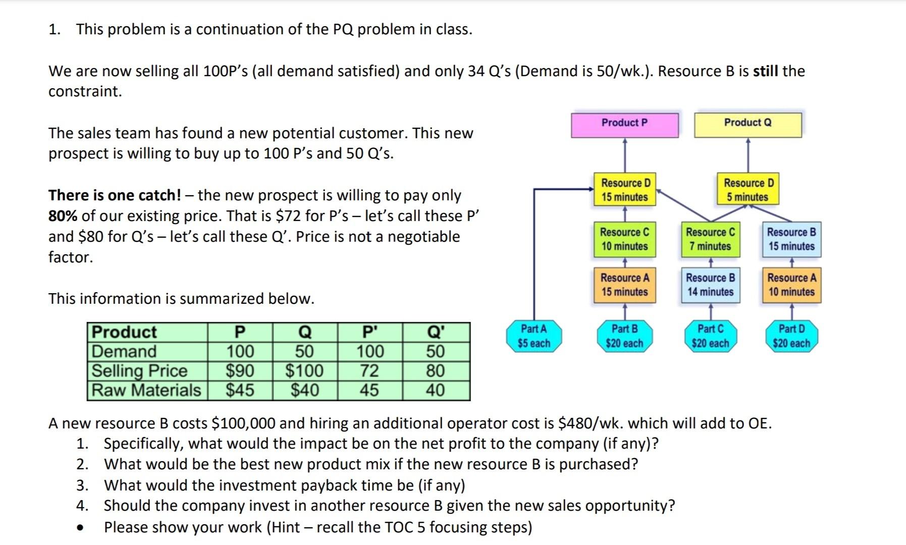 Solved 1. This problem is a continuation of the PQ problem | Chegg.com
