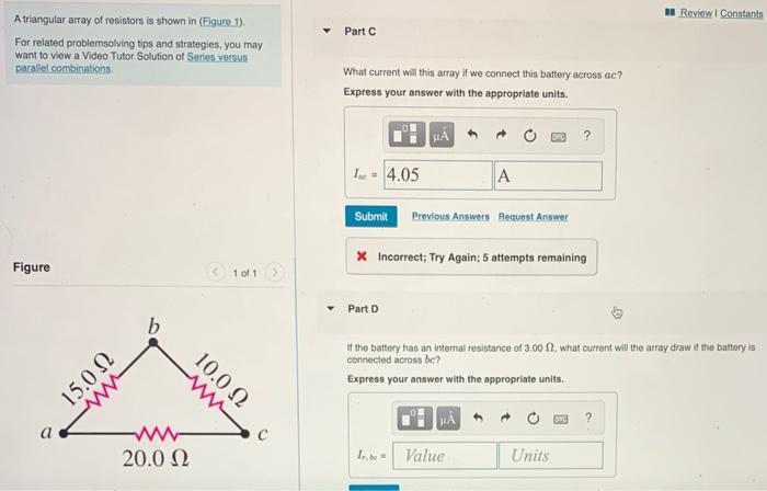 Solved A triangular array of resistors is shown in (Figure | Chegg.com