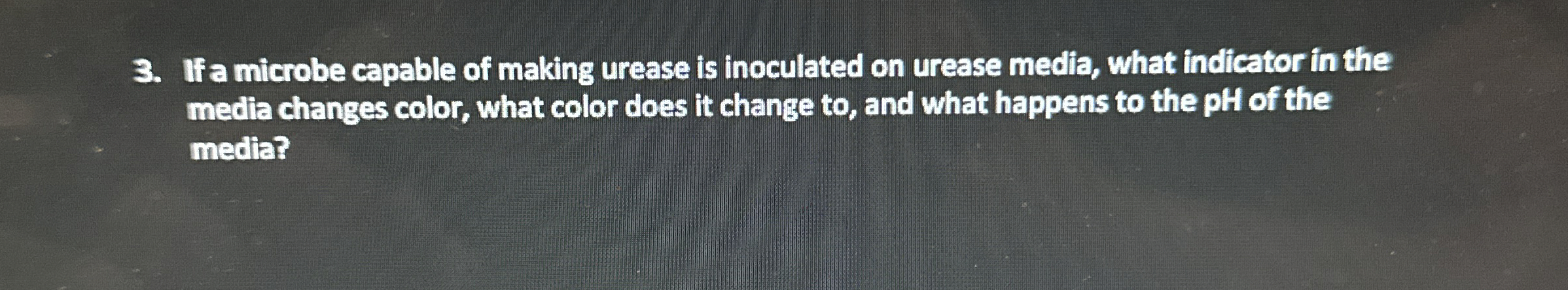 Solved If a microbe capable of making urease is inoculated | Chegg.com