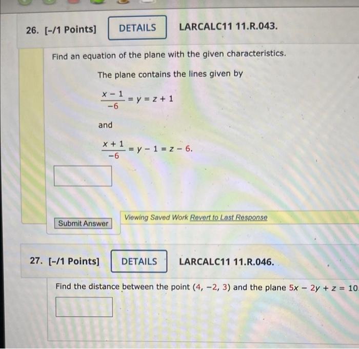 Solved Find an equation of the plane with the given | Chegg.com