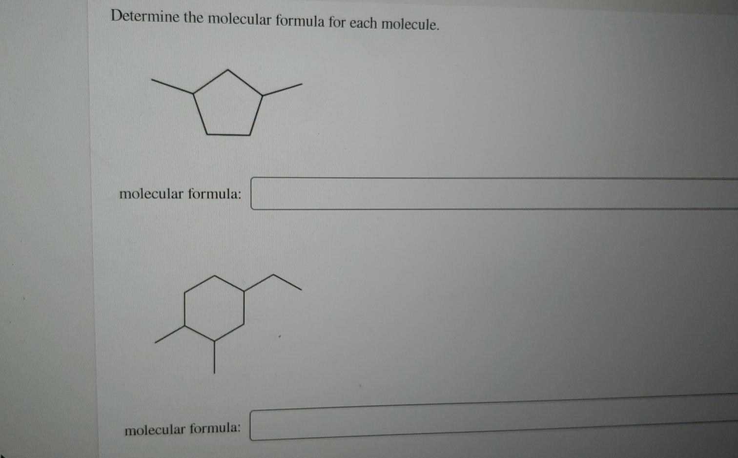 Solved Determine The Molecular Formula For Each Molecule