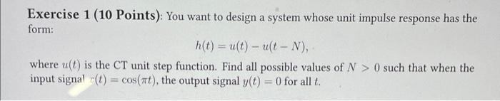 Solved Exercise 1 (10 Points): You want to design a system | Chegg.com