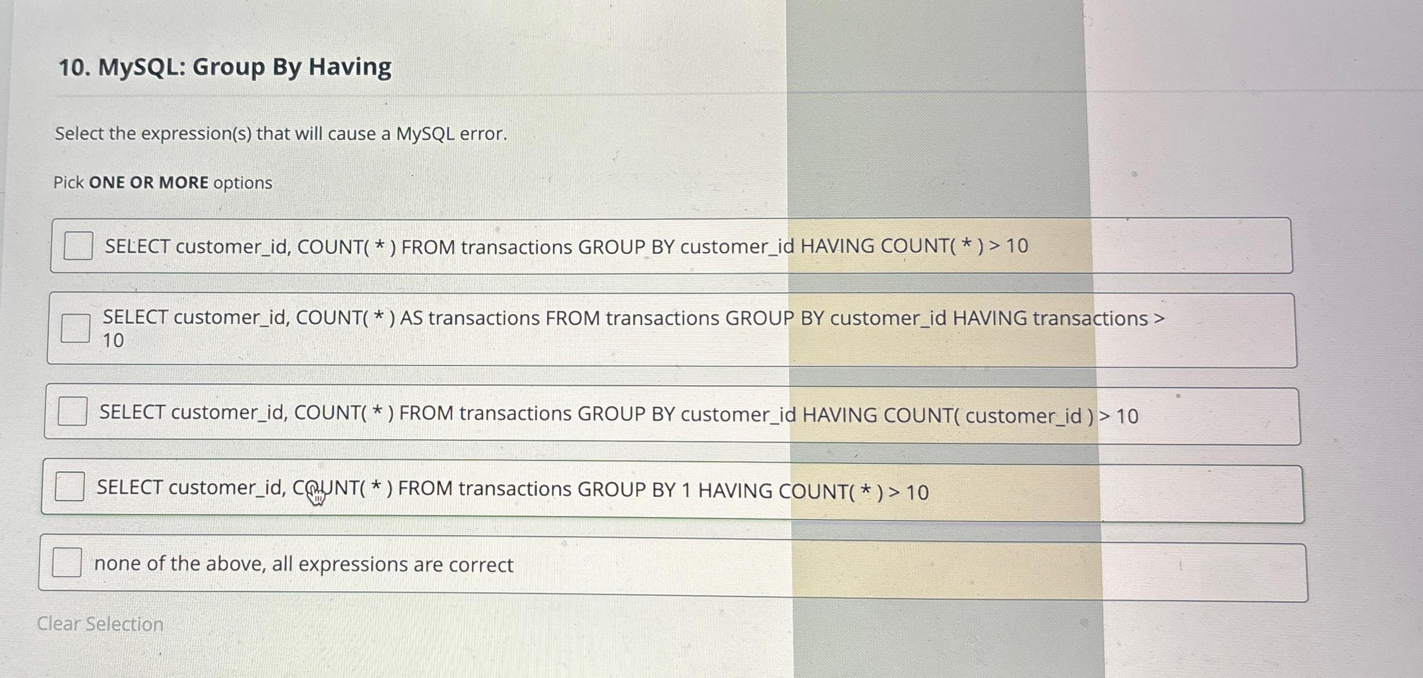 Solved Mysql Group By Havingselect The Expressions ﻿that 