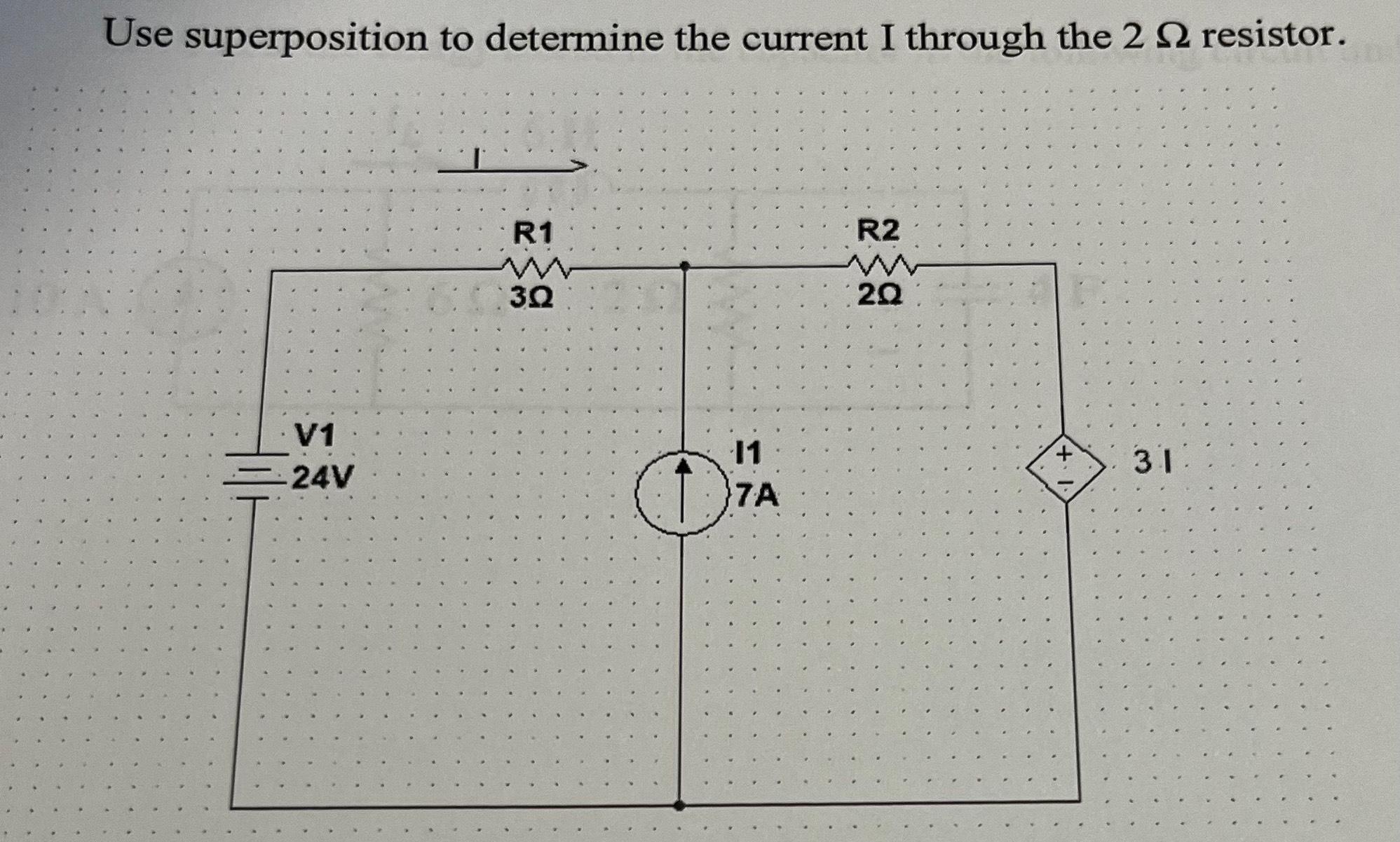 Solved Use superposition to determine the current I through | Chegg.com