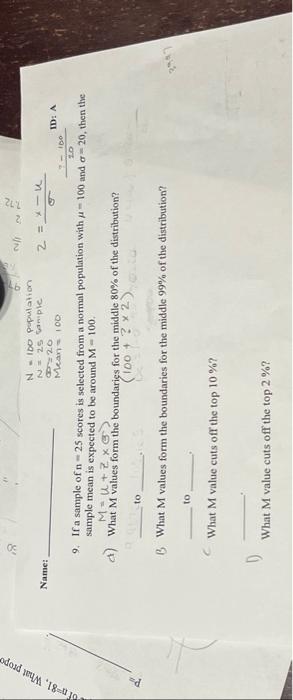 Solved 9. If a sample of n=25 scores is selected from a | Chegg.com