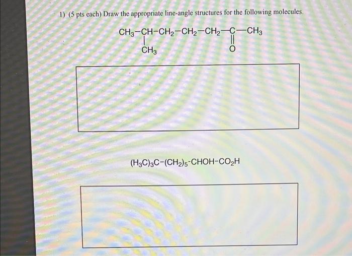 1) (5 pts each) Draw the appropriate line-angle | Chegg.com