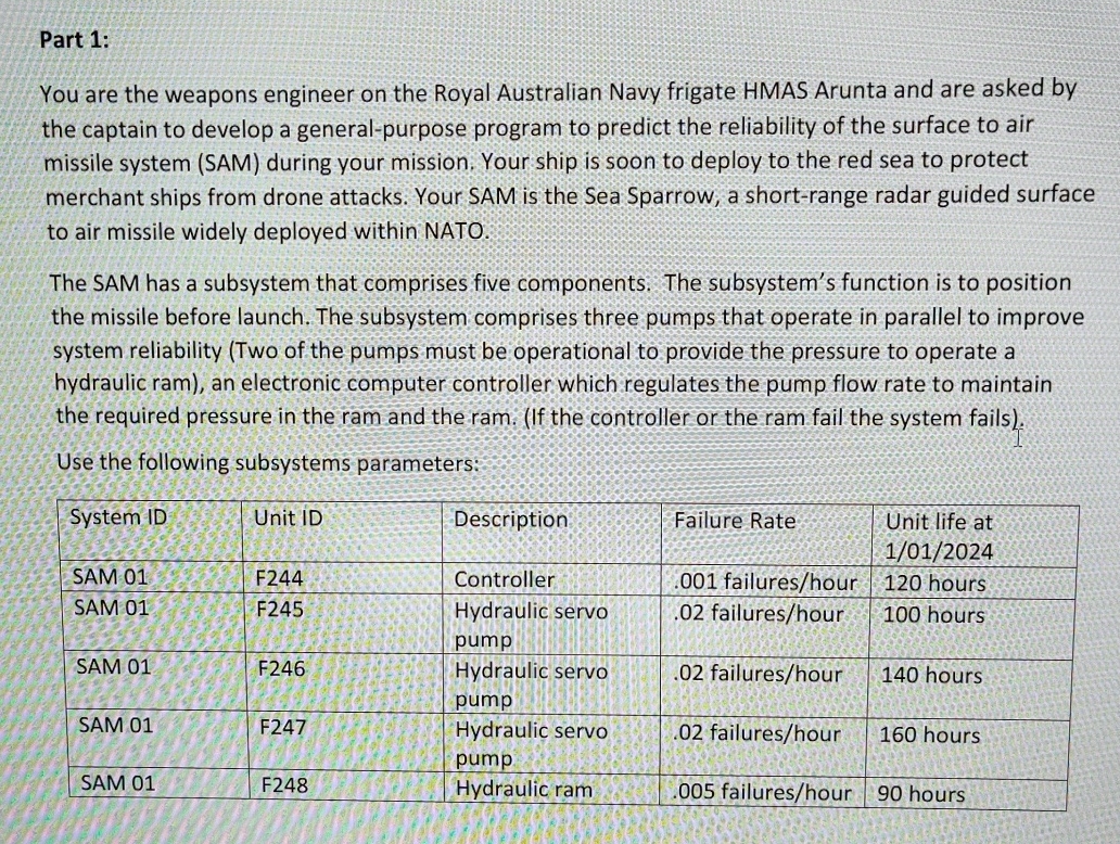 Solved Part 1:You are the weapons engineer on the Royal | Chegg.com