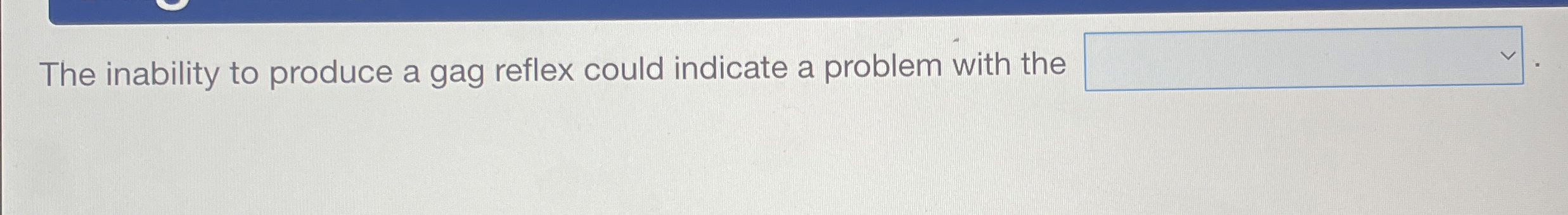 Solved The inability to produce a gag reflex could indicate | Chegg.com