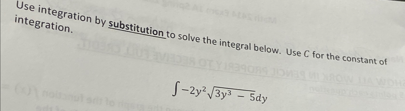 Solved Use integration by substitution to solve the integral | Chegg.com