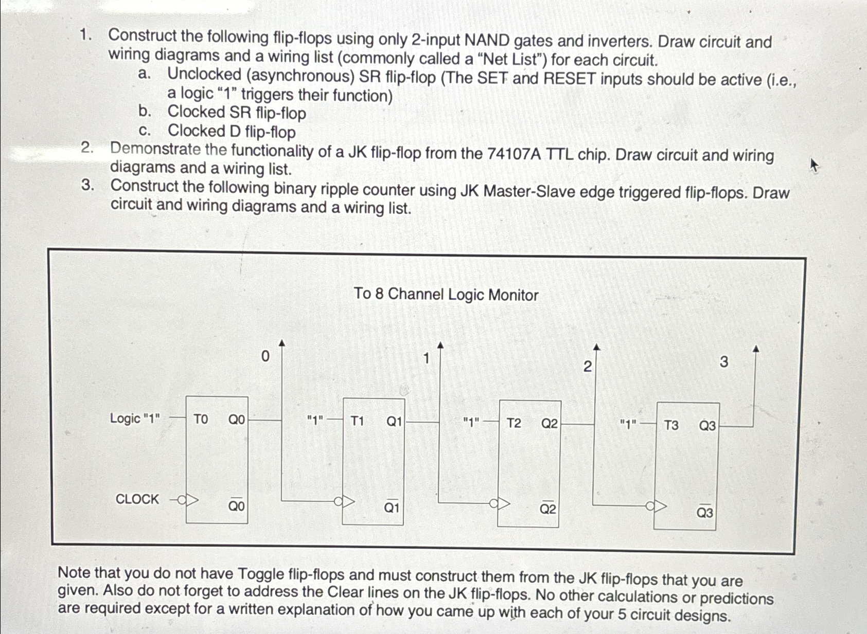 Solved Construct the following flip-flops using only | Chegg.com