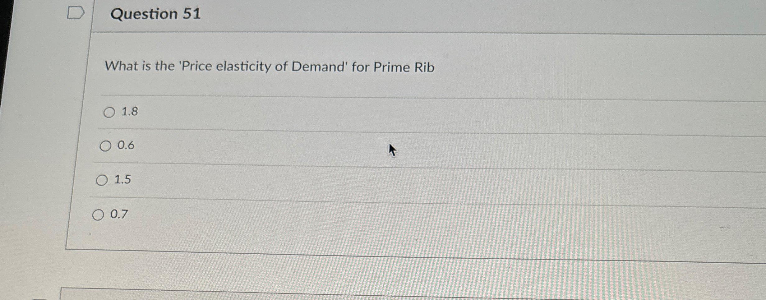 Solved Question 51What is the 'Price elasticity of Demand' | Chegg.com