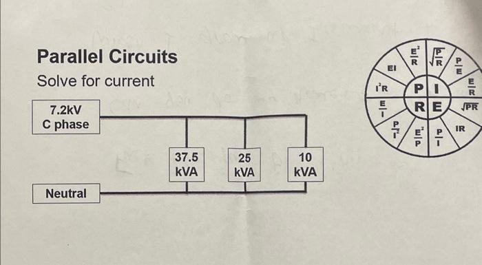 Solved Parallel Circuits Solve for current | Chegg.com