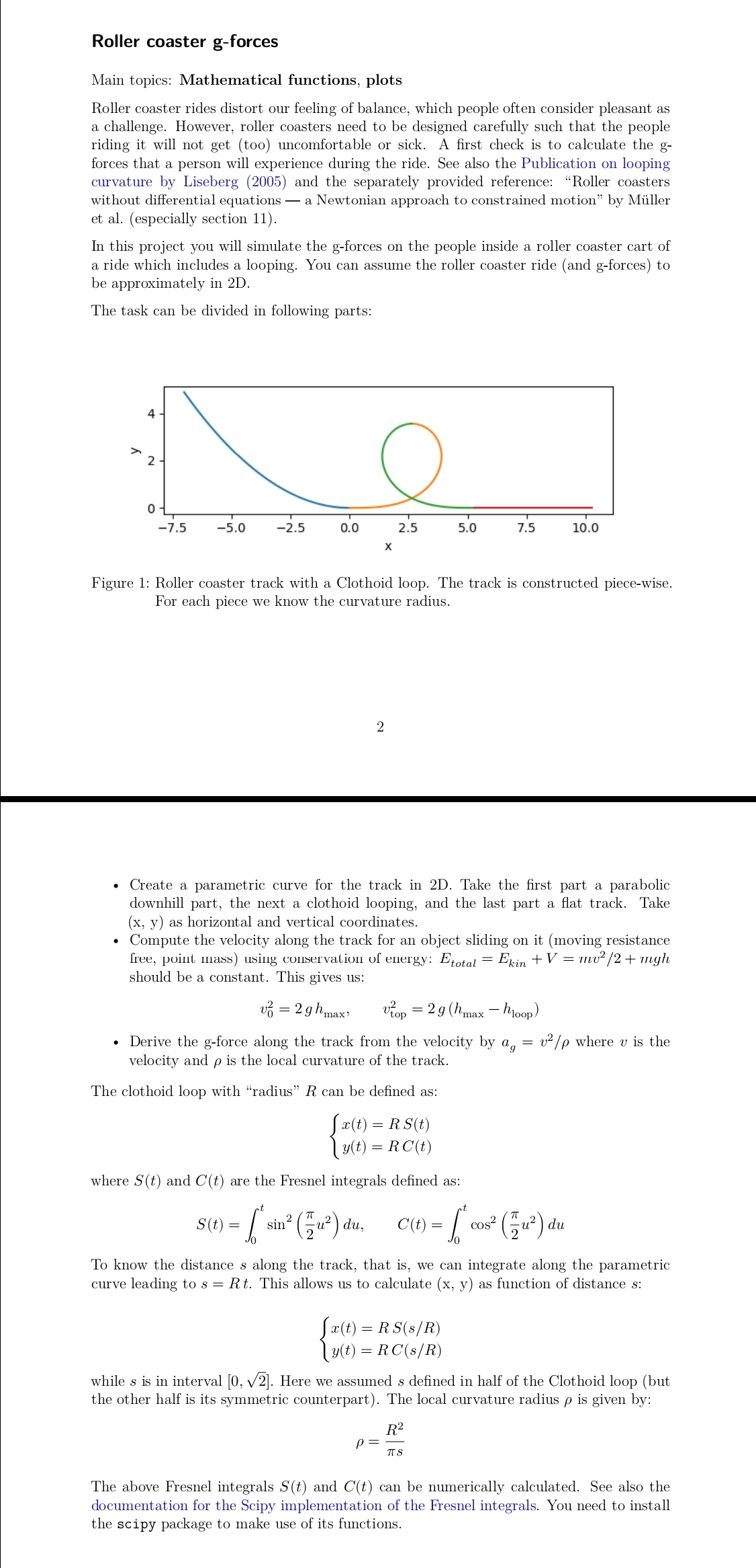 Solved Roller coaster g-forcesMain topics: Mathematical | Chegg.com