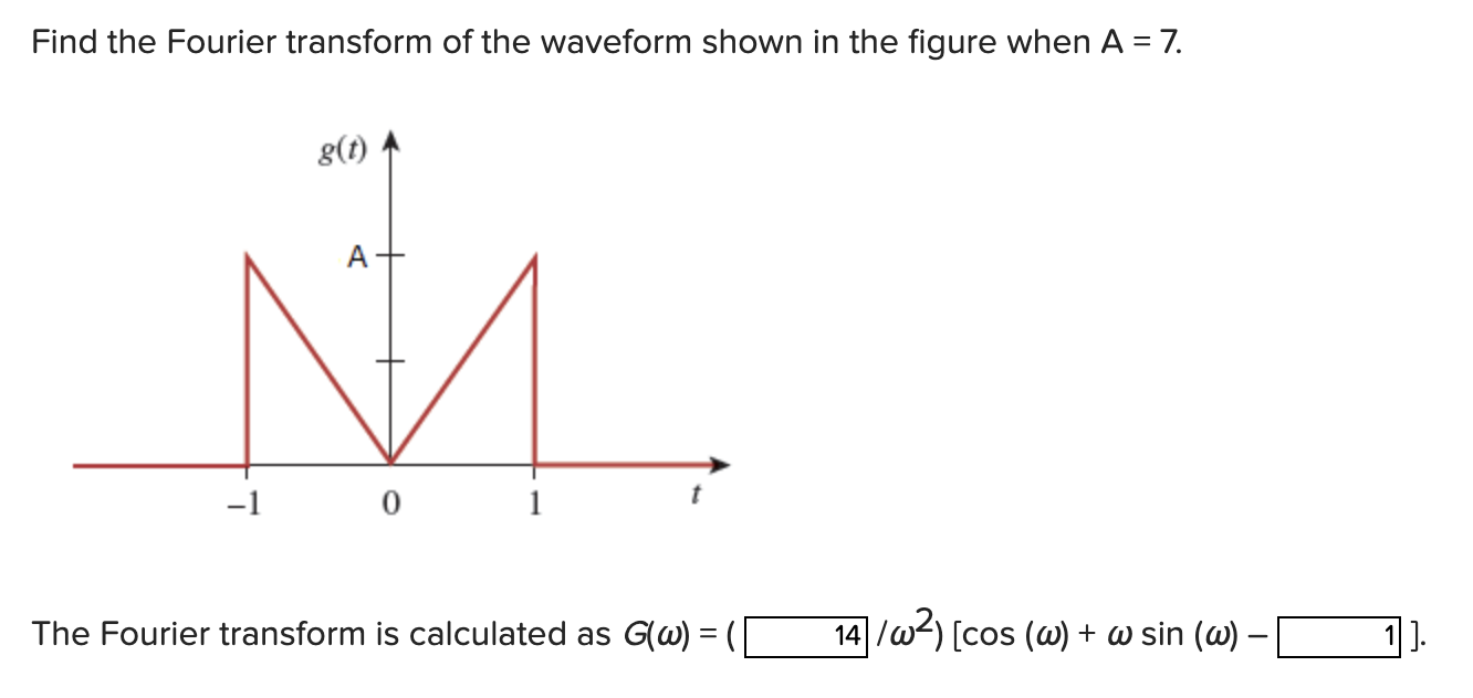 Solved Find the Fourier transform of the waveform shown in | Chegg.com