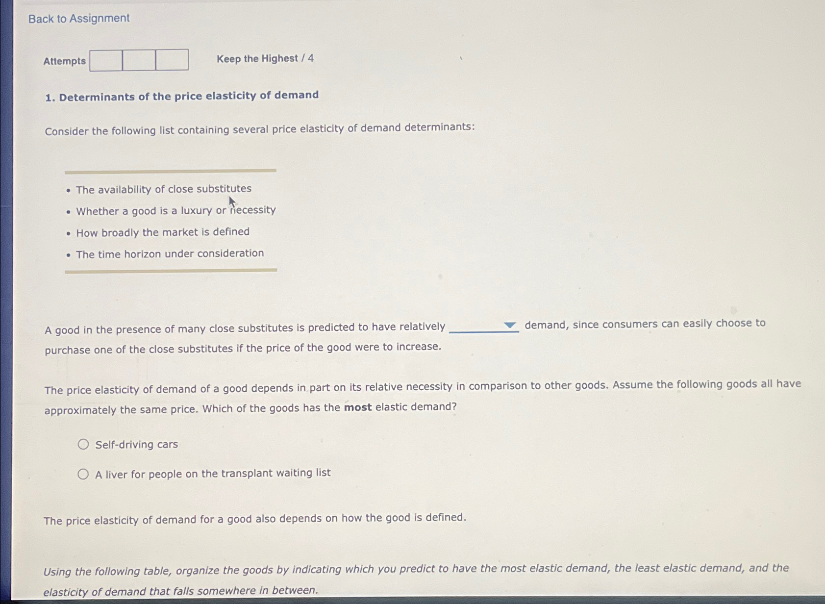 Solved Back to AssignmentAttemptsKeep the Highest | Chegg.com