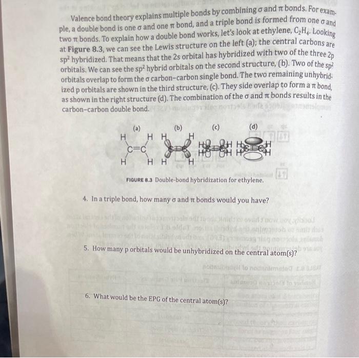 Solved Valence bond theory explains multiple bonds by | Chegg.com