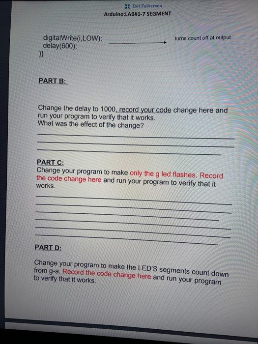 Solved Common Anode Parts A, B, C, D Text Mode 7 segment | Chegg.com