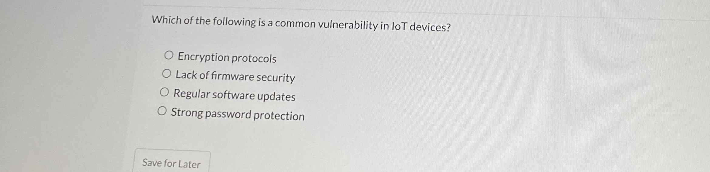 Solved Which of the following is a common vulnerability in | Chegg.com