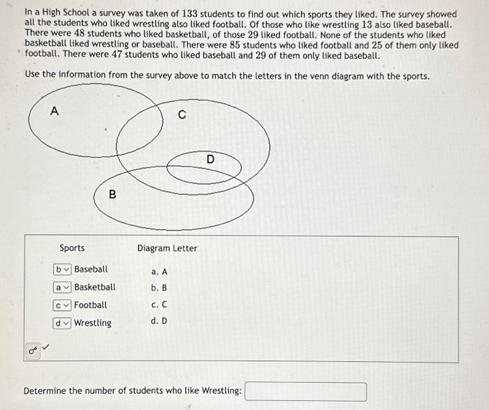 Solved In a High School a survey was taken of 133 students | Chegg.com