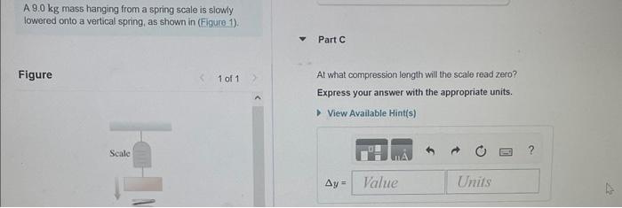Solved A 9.0 kg mass hanging from a spring scale is slowly | Chegg.com