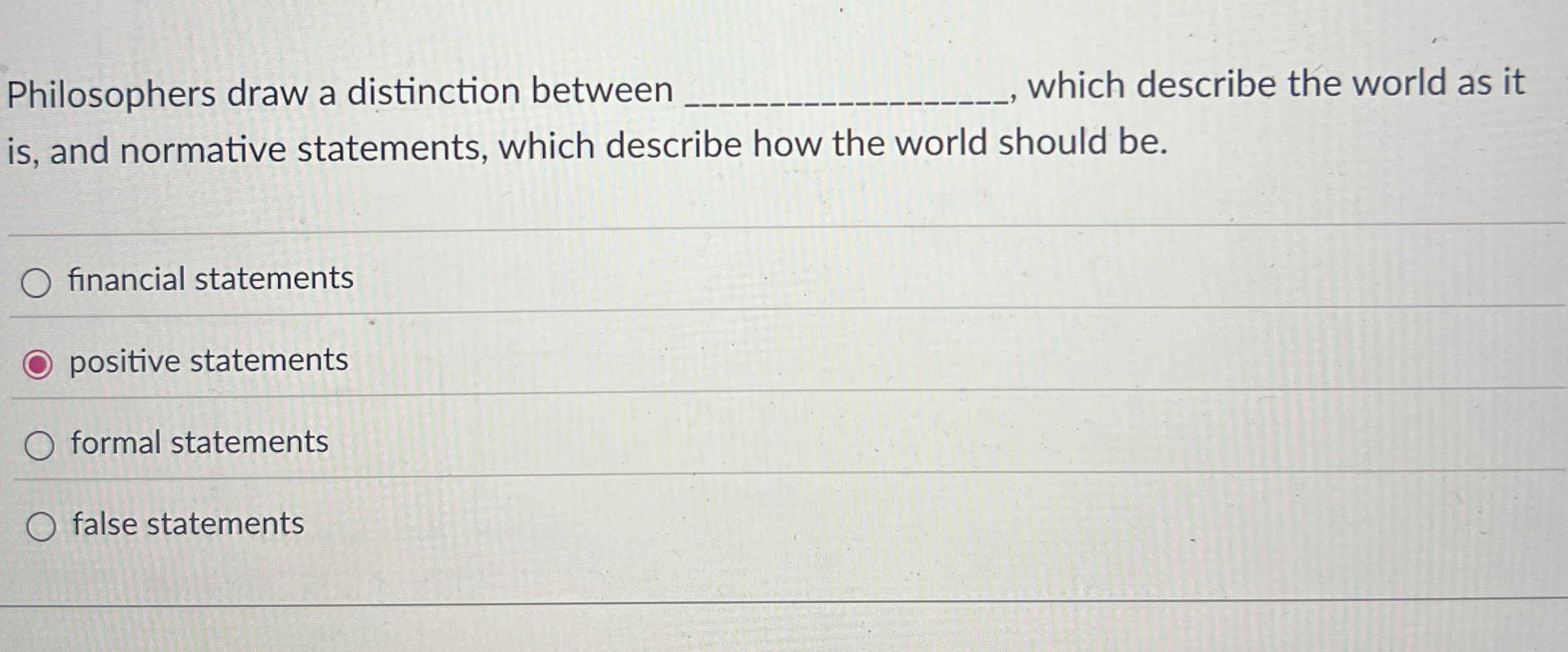 Solved Philosophers draw a distinction between which | Chegg.com