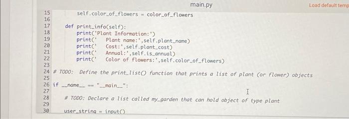 Solved Given a base Plant class and a derived Flower class, | Chegg.com