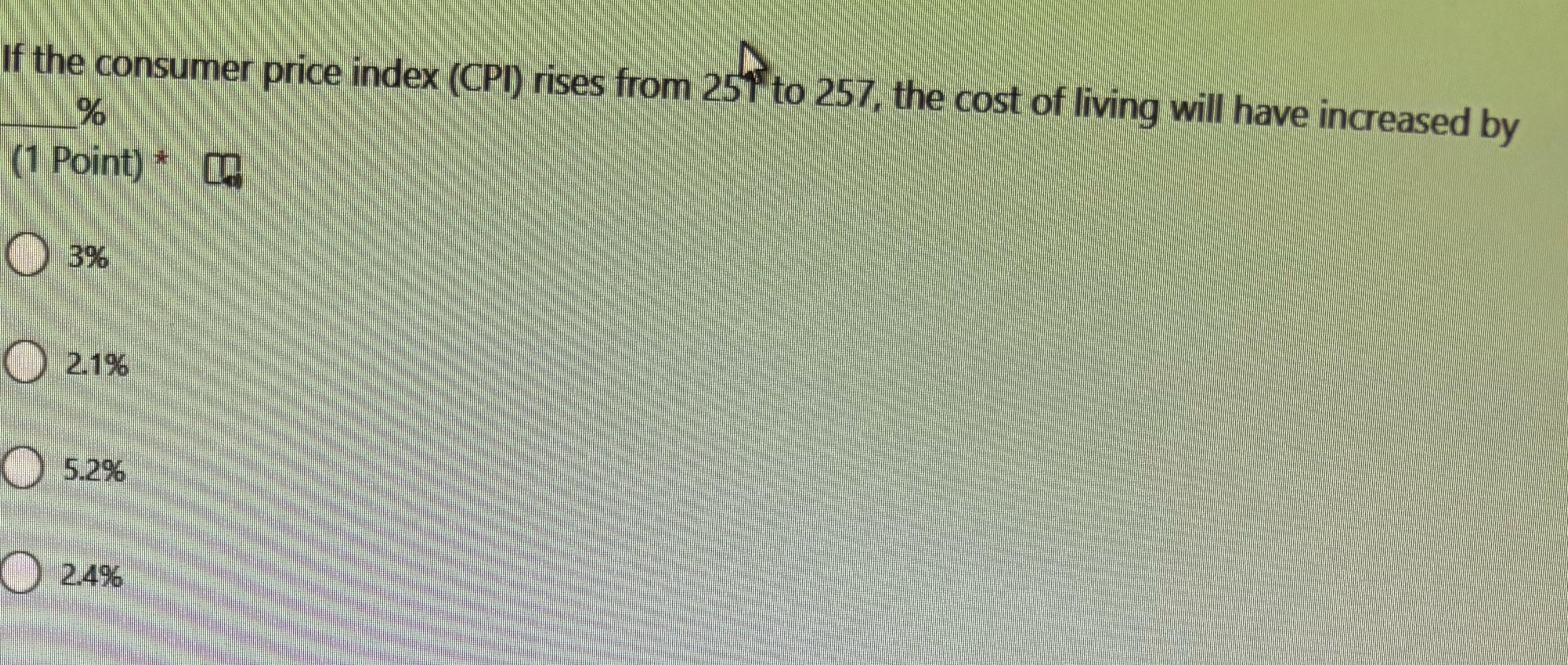 Solved If the consumer price index (CPI) ﻿rises from 25 ﻿to | Chegg.com