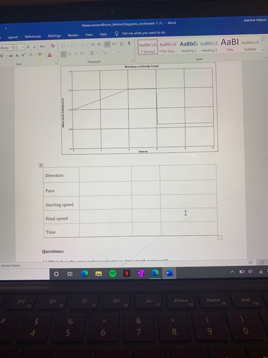 Solved match the chart on the walking man online and answer | Chegg.com